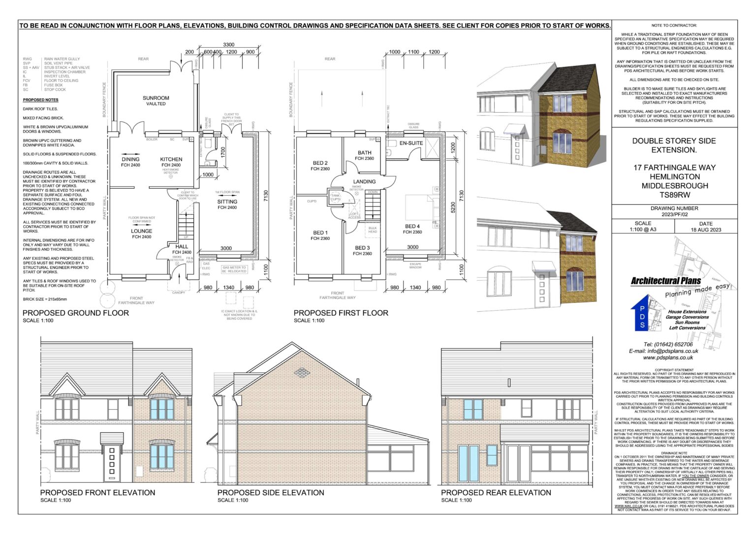 Architectural drawings plans planning permission